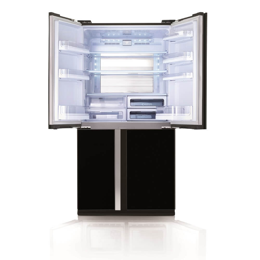 מקרר 4 דלתות 615 ליטר זכוכית שחורה SHARP שארפ SJ-FS87V-BK | מקררים | מקררים ומקפיאים