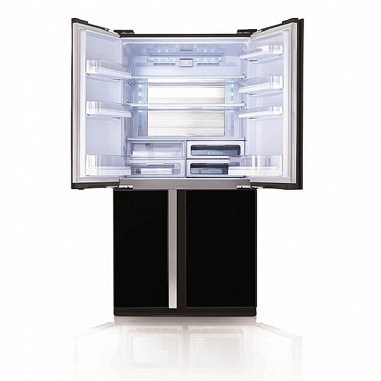 מקרר 4 דלתות 615 ליטר זכוכית שחורה SHARP שארפ SJ-FS87V-BK | מקררים | מקררים ומקפיאים